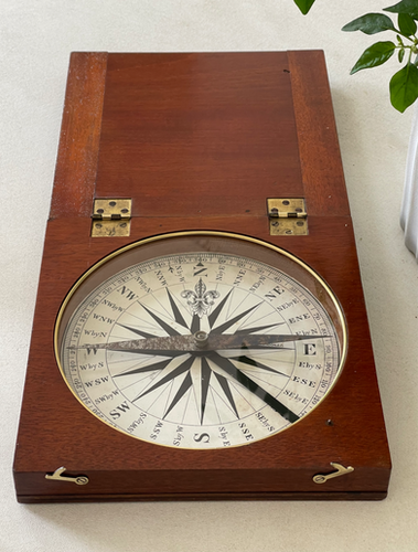 An Extra Large C19th Travelling Compass -approx 21cm w | treenantiquesdevon