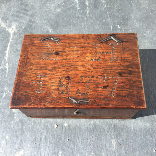 Antique Oak Ditty Box - Dated 1837 | treenantiquesdevon