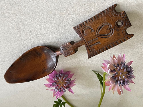 1. Antique Welsh Love Spoon -1858 | treenantiquesdevon
