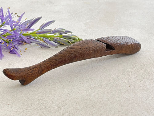 An Antique Treen Knitting Sheath - shape of a leg | treenantiquesdevon