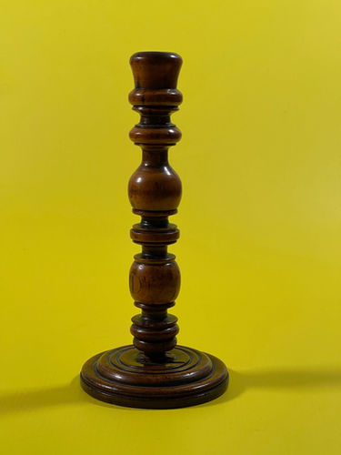Antique Fruit Wood Candlestick - for tapers candles | treenantiquesdevon