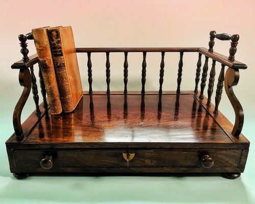 Antique Rosewood Book Tray with Drawer | treenantiquesdevon