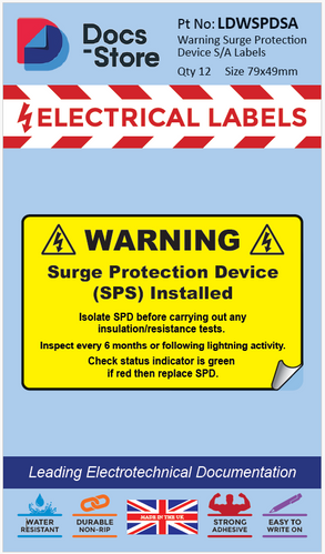 Warning Surge Protection Device Installed | Docs-Store