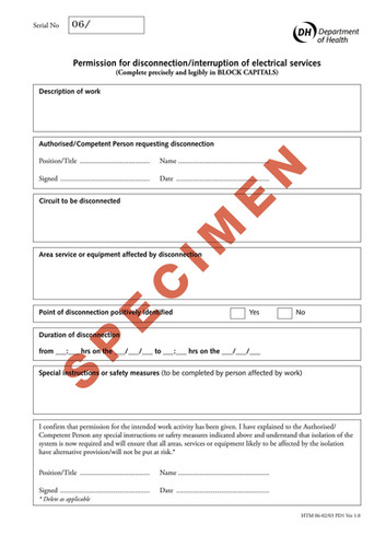 Permission for Disconnection of Supply | Docs-Store