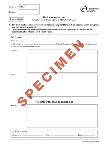 Limitation of Access | Docs-Store