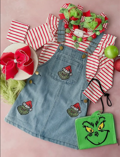 Grinch Overalls | Ambrosio Girls