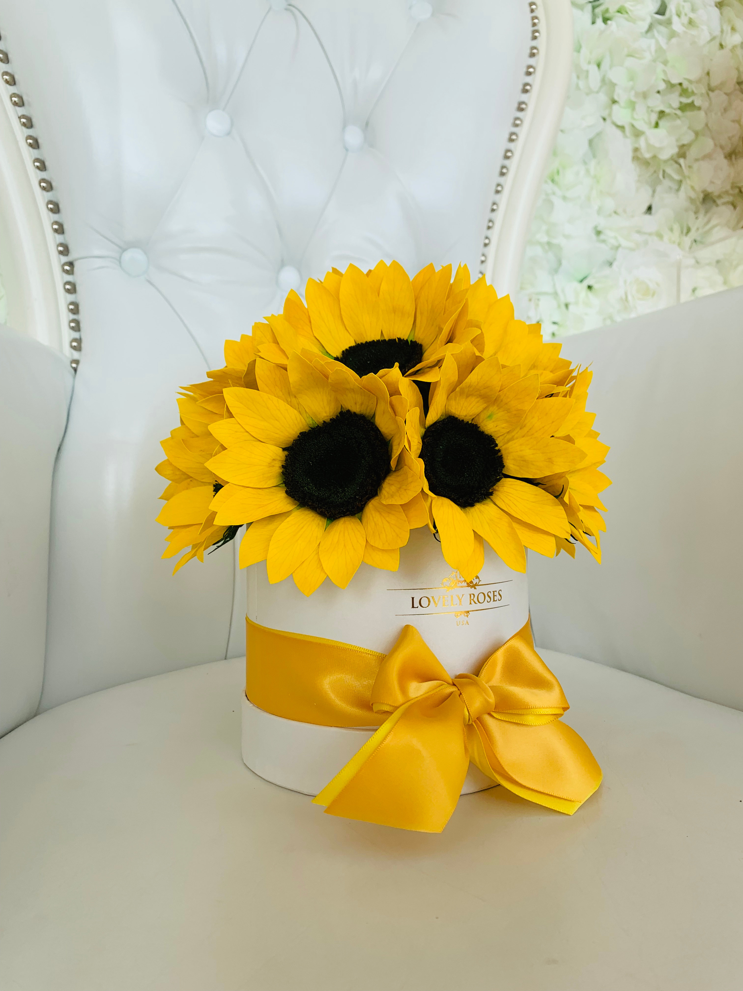 Deluxe Box of Preserved Sunflowers | lovelyroses