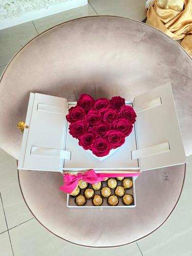 Surprise Heart Box Preserved Roses | Lovely Roses