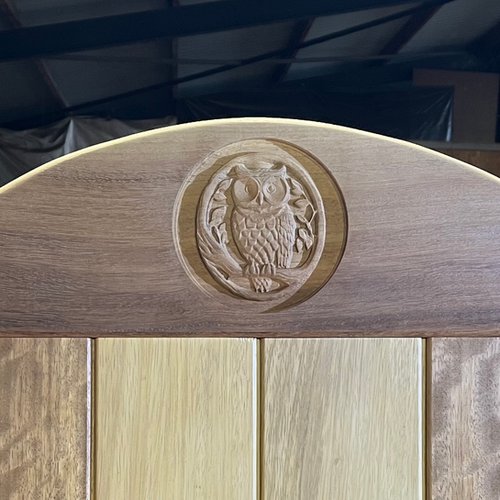 Hardwood Arch Top Garden Gate. The Owl On A Branch Gate. | Gates Near Me