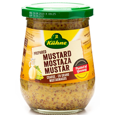 Kuhne Coarse Grain Mustard in Glass Jar | B&S Agencies