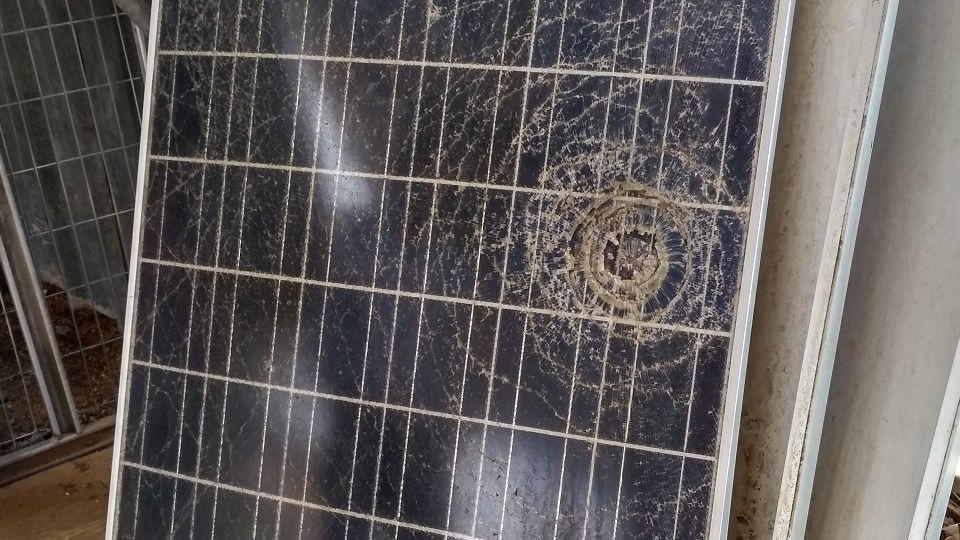 Detecting a physical damage or an internal malfunction in a solar panel