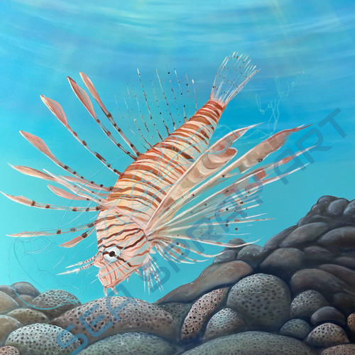 Lionfish Gliche Paper Print | Seasprayart