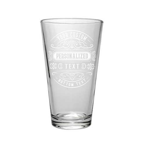 Personalized Beer Pint 2x Glasses with Vintage Logo Design, set of two ...