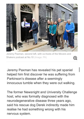 Former Newsnight host Jeremy Paxman credits his dog for Parkinson's ...