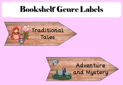 Bookshelf Genre Labels | FunkyPhonics