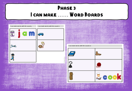 Phase 3 I can make .... Word Boards | FunkyPhonics