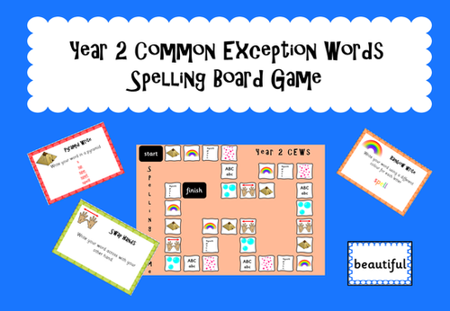 Year 2 Common Exception Words - Spelling Board Game | FunkyPhonics