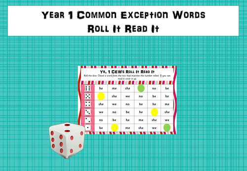 Year 1 Common Exception Words - Roll It, Read It Games | FunkyPhonics