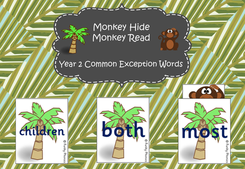 Year 2 Common Exception Words - Monkey Hide, Monkey Read Game ...