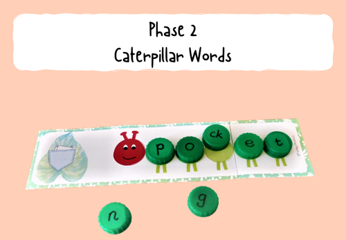 Phase 2 Caterpillar Words | FunkyPhonics