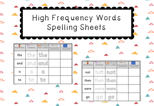 High Frequency Word Spelling Sheets | FunkyPhonics