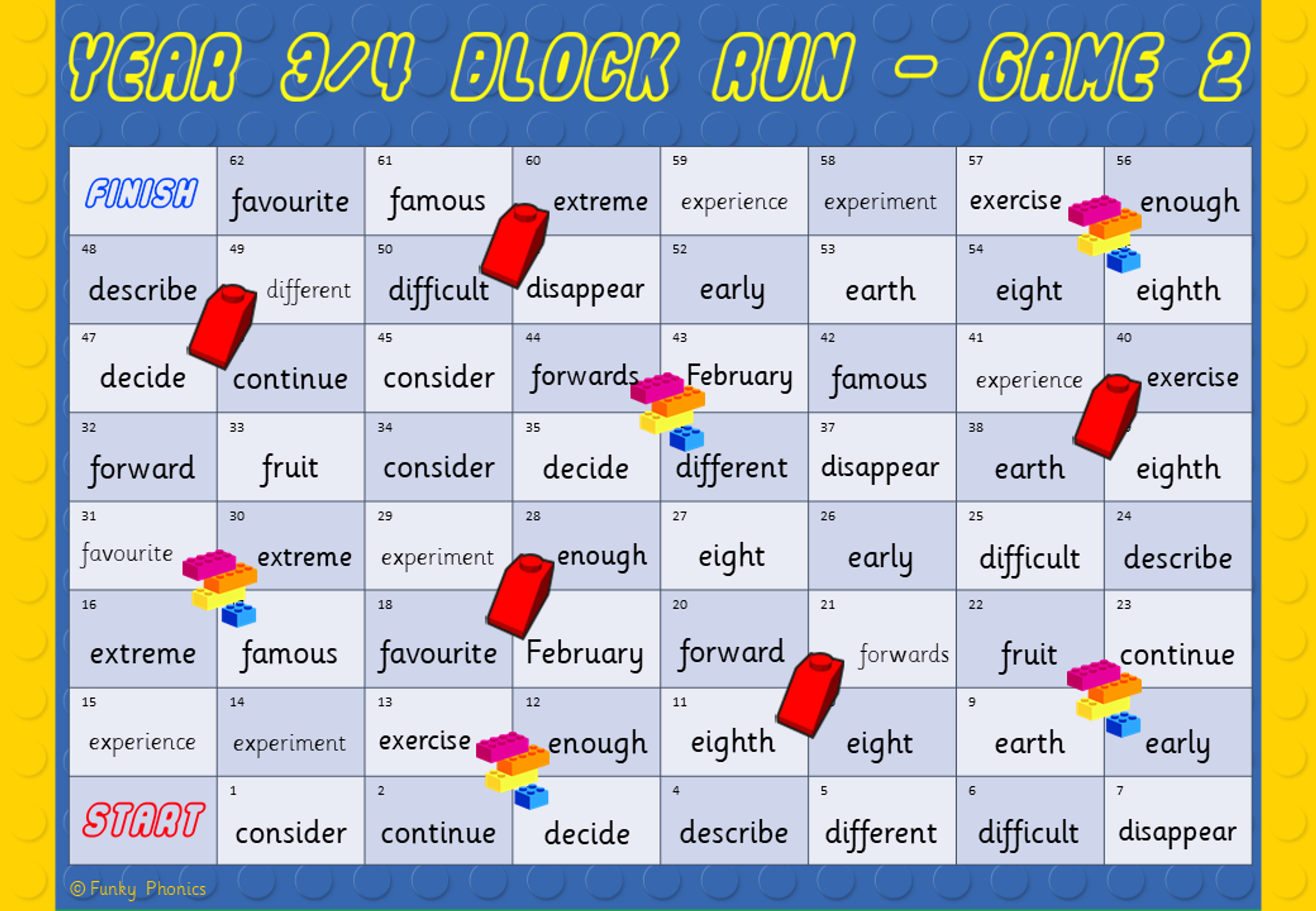Year 3 4 Common Exception Words Block Run Game FunkyPhonics year-3-4-common-exception-words-block-run-game-funkyphonics