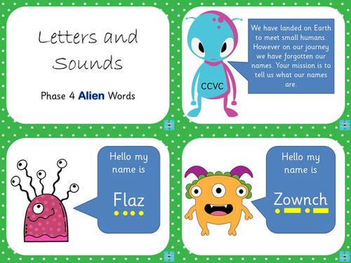 Phonics Screening - Phase 4 Alien Word PowerPoint | FunkyPhonics