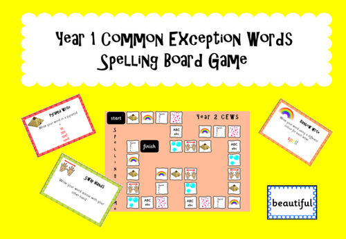 Year 1 Common Exception Words - Spelling Board Game