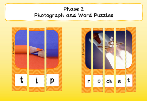 Phase 2 Photograph and Word Puzzles | FunkyPhonics