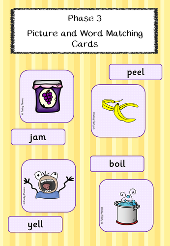Phase 3 Picture and Word Matching Cards | FunkyPhonics
