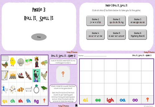 Phase 3 - Roll It, Spell It (Digital Version) | FunkyPhonics