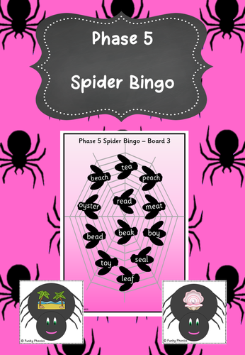 Halloween Themed - Phase 5 Spider Bingo | FunkyPhonics
