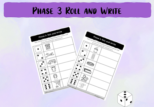 Phase 3 Roll and Write | FunkyPhonics