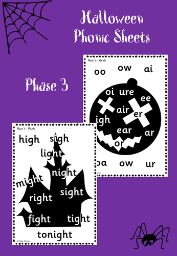 Halloween Themed - Phase 3 Phonic Sheets