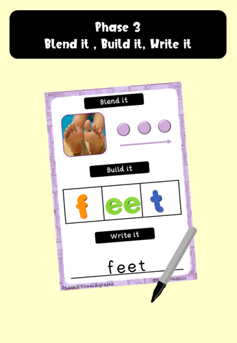 Phase 3 Blend It, Build It, Write It | FunkyPhonics