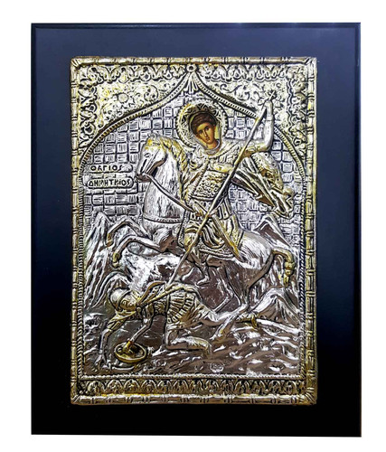 Saint Demetrius Greek Orthodox Byzantine Icon Silver 950° | Orthodox ...