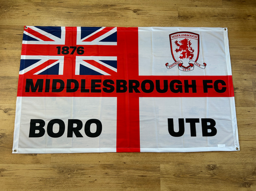 Middlesbrough Flag - 5x3ft | Football Stickers