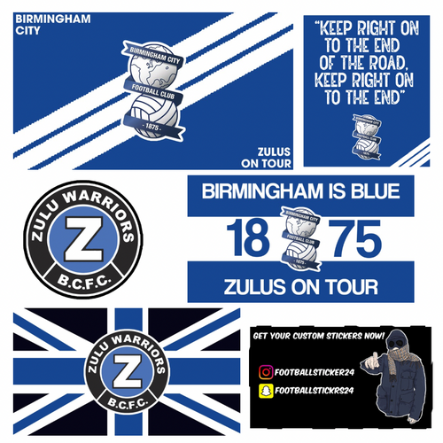 Birmingham Bundle (Pack of 25,50,100) | Football Stickers