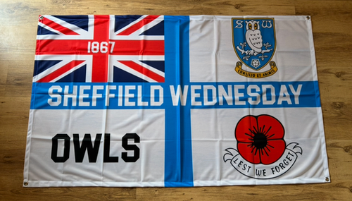 Sheffield Wednesday Flag - 5x3ft | Football Stickers