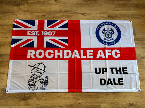 Rochdale AFC Flag - 5x3ft | Football Stickers