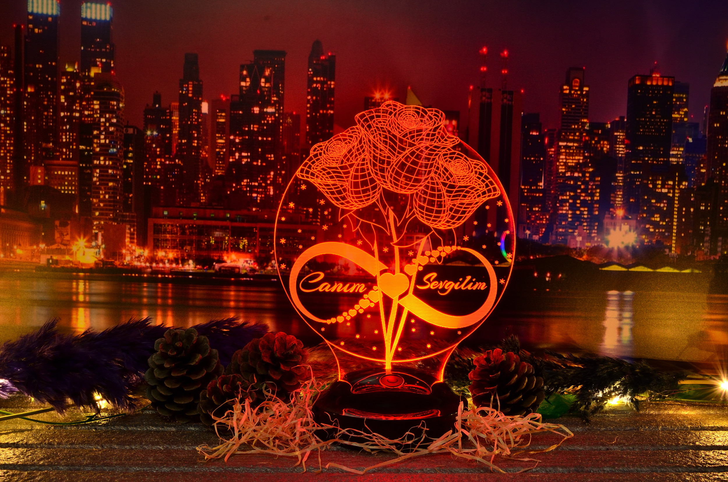 LoveLamp - 3 Boyutlu Kişiye Özel Hediye Led Lamba | 3D Led Lamba