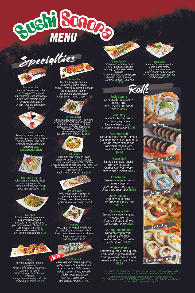 Nuestro Menú | Sushi Sonora
