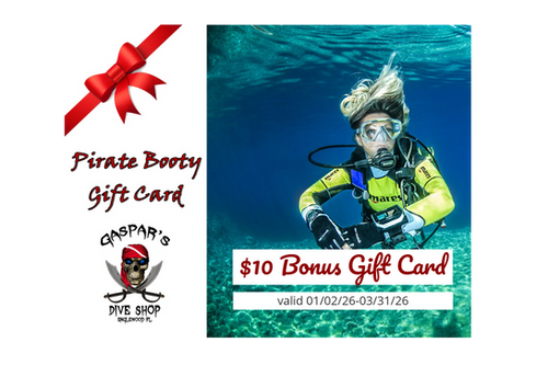 $10 Bonus Gift Cards valid 01/02/26 - 03/31/26 | Gaspar's Dive Shop