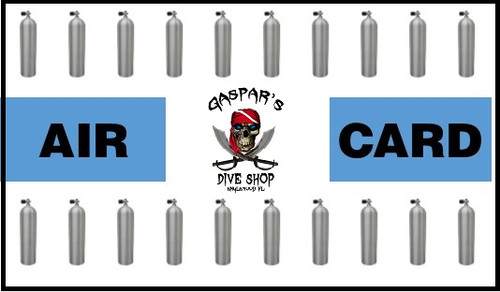 Scuba Tank AIR Fill Card - 20 Fills | Gaspar's Dive Shop