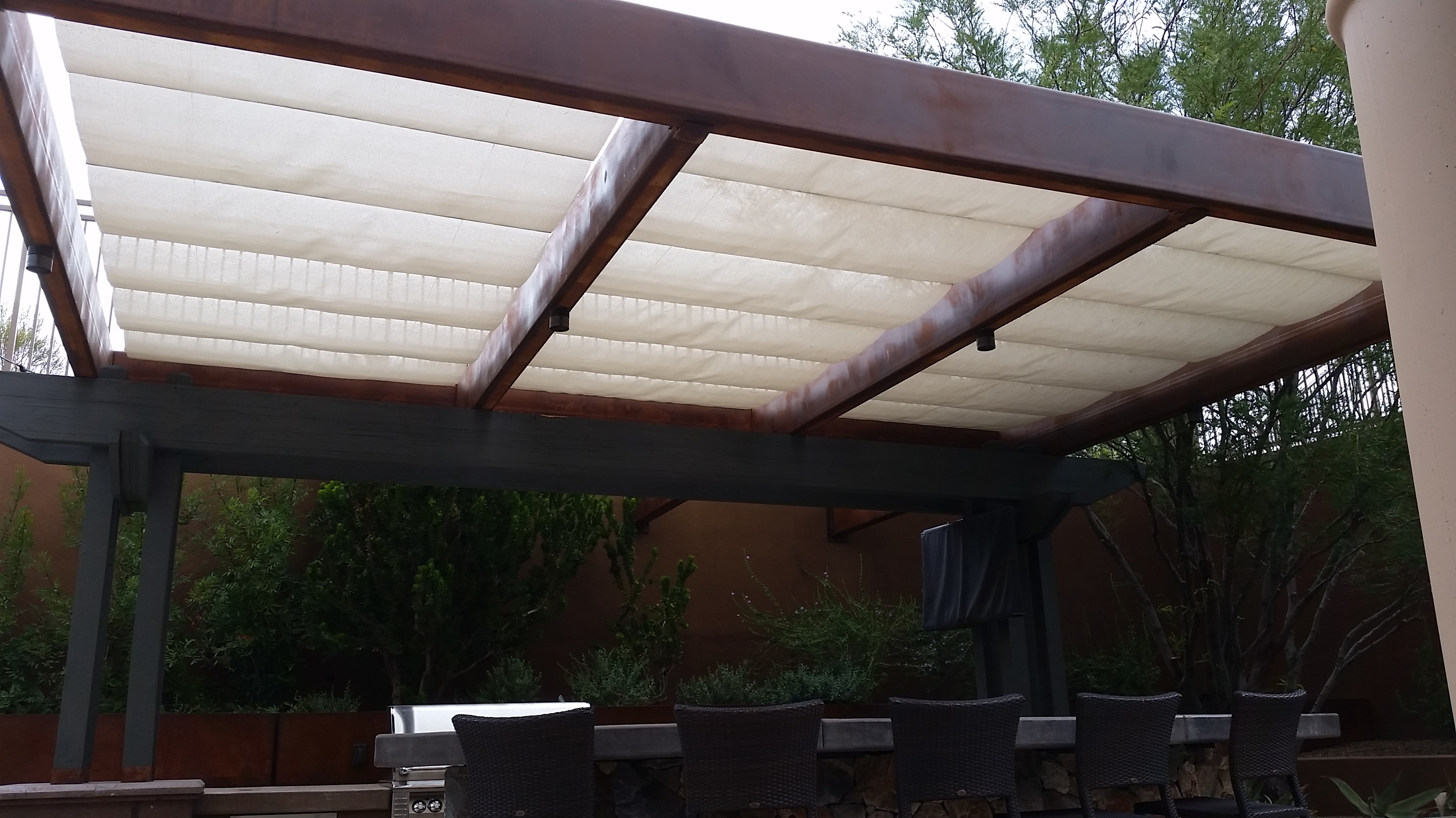 Infinity Canopy in Phifertex Plus Metallica White