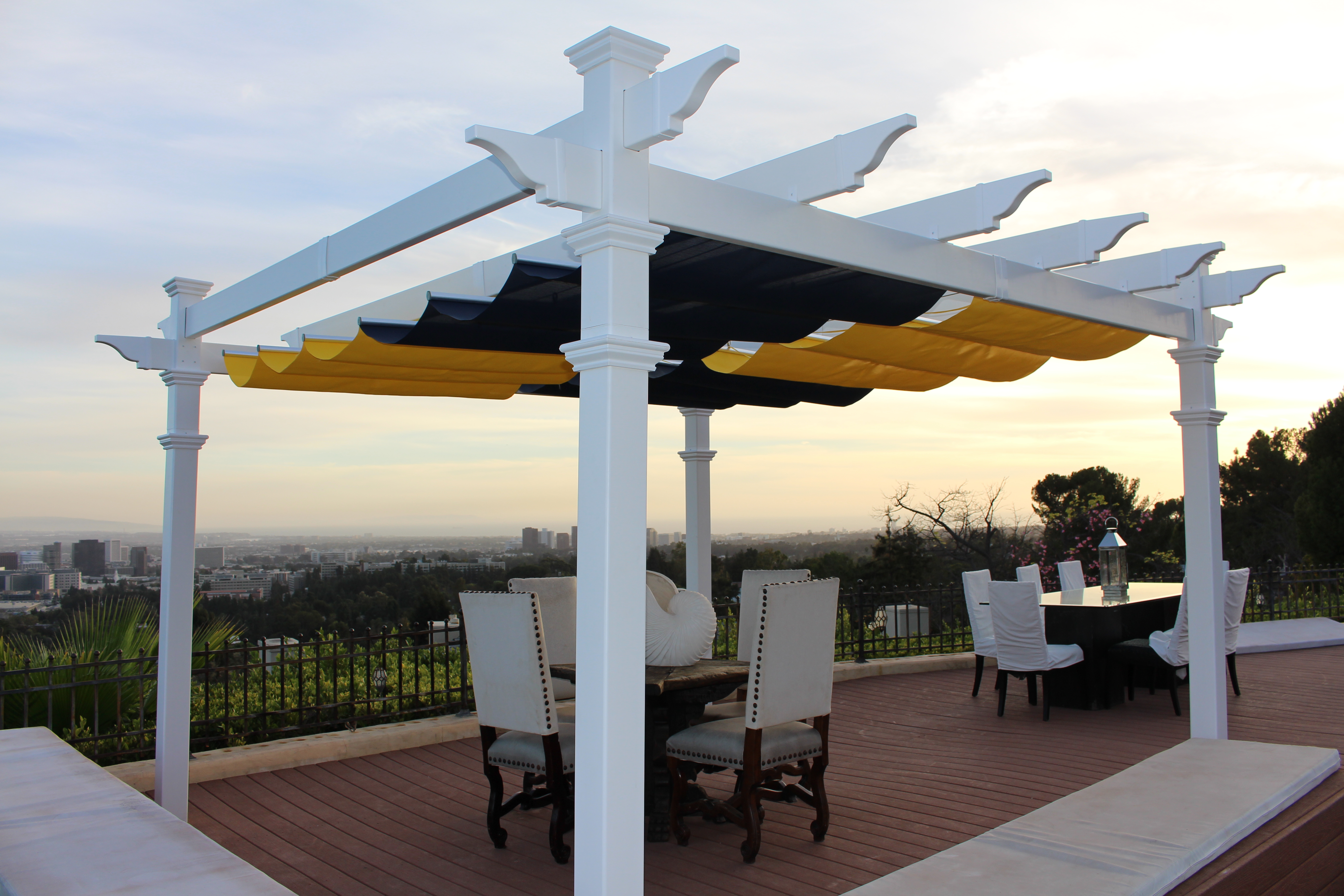 Infinity Canopy Navy and Lemon Yellow Mesh