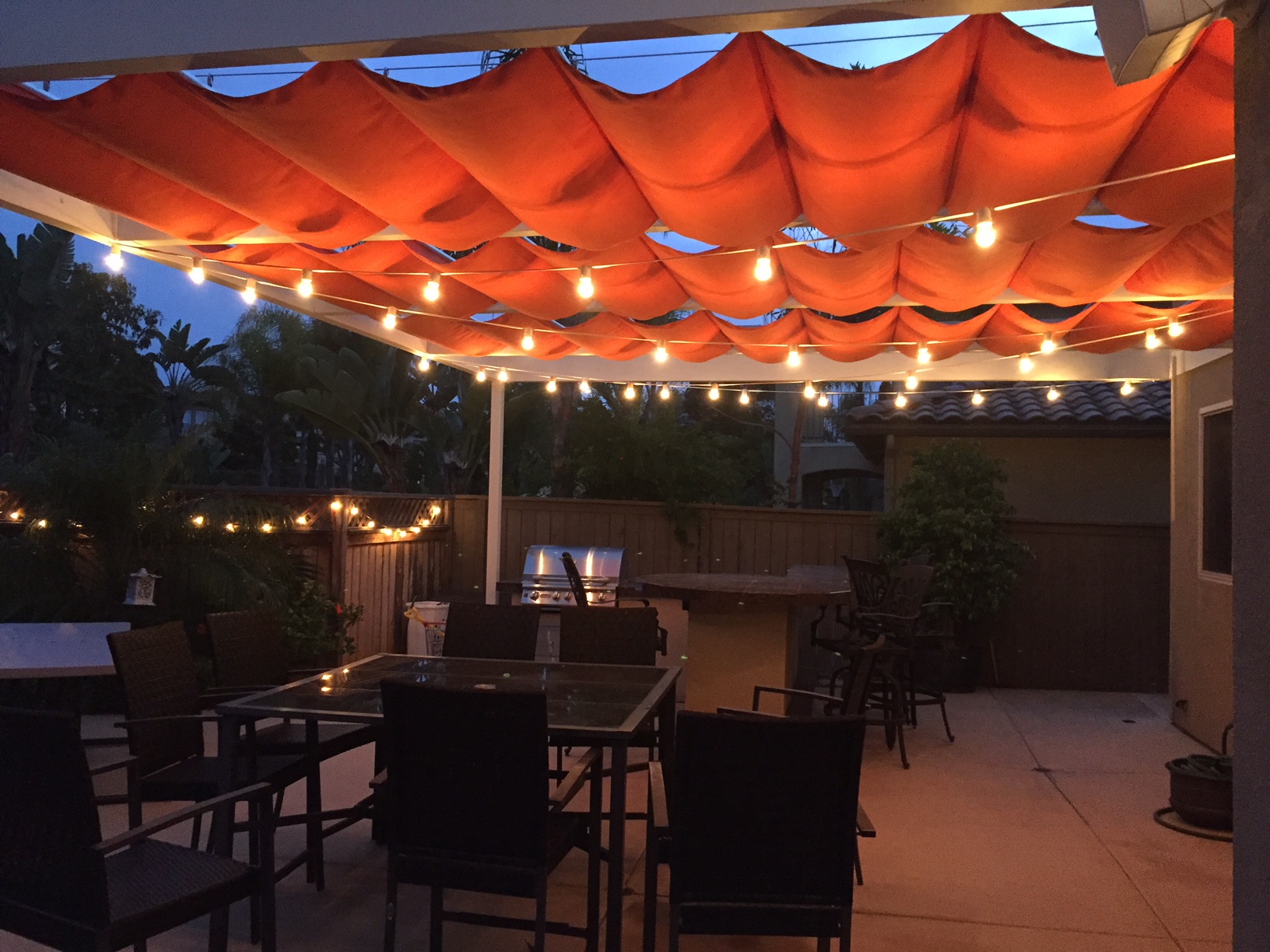 Infinity Canopy in Orange Sunbrella