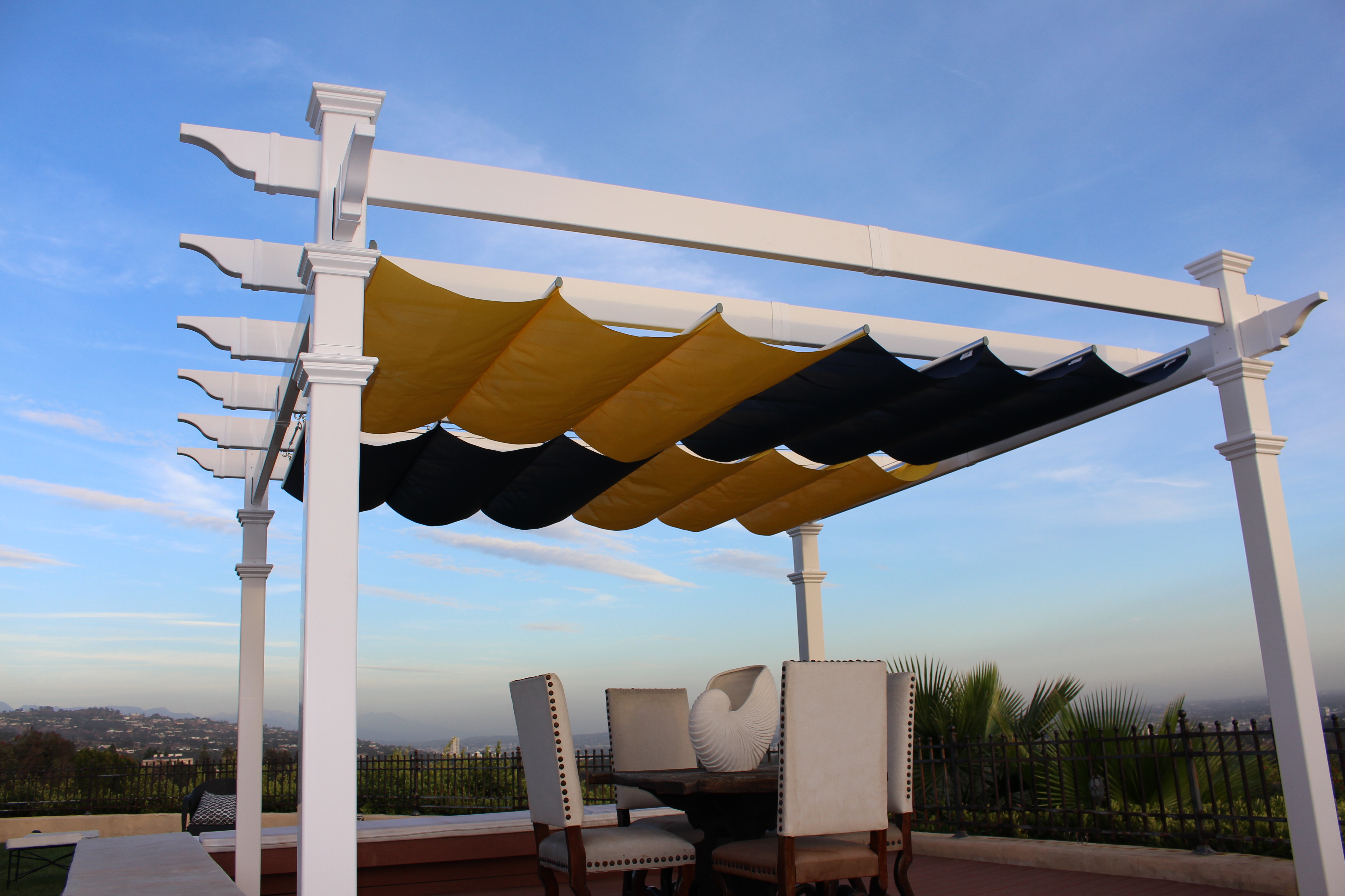 Infinity Canopy Navy and Lemon Yellow Mesh