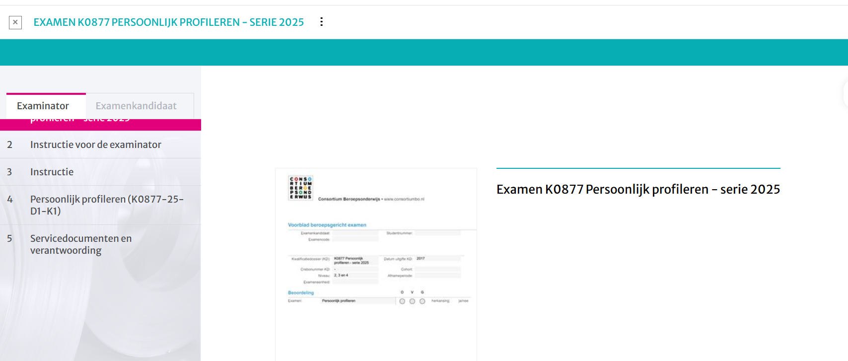 K0877 - Examen Persoonlijk profileren