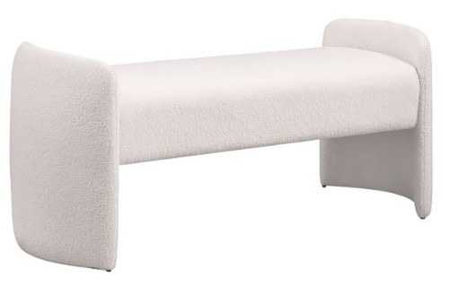 White Boucle Bench | Lavish Interiors